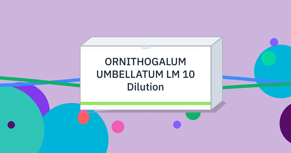 Symbolbild: Packung mit der Aufschrift ORNITHOGALUM UMBELLATUM LM 10 Dilution (PZN 12973498) – Verfügbarkeit und Bezug in Apotheken in Frankfurt am Main
