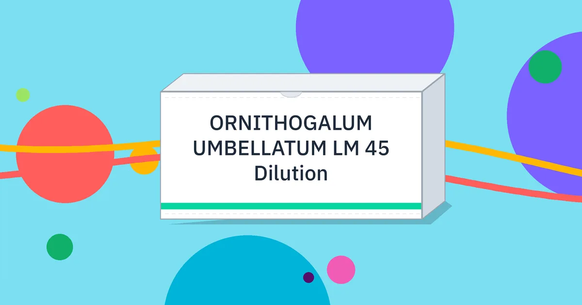 Symbolbild: Packung mit der Aufschrift ORNITHOGALUM UMBELLATUM LM 45 Dilution (PZN 12973765) – Verfügbarkeit und Bezug in Apotheken in Frankfurt am Main