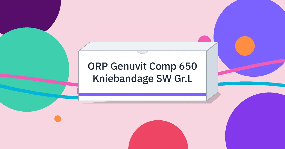 Symbolbild: Packung mit der Aufschrift ORP Genuvit Comp 650 Kniebandage SW Gr.L (PZN 05360430) – Verfügbarkeit und Bezug in Apotheken in Frankfurt am Main