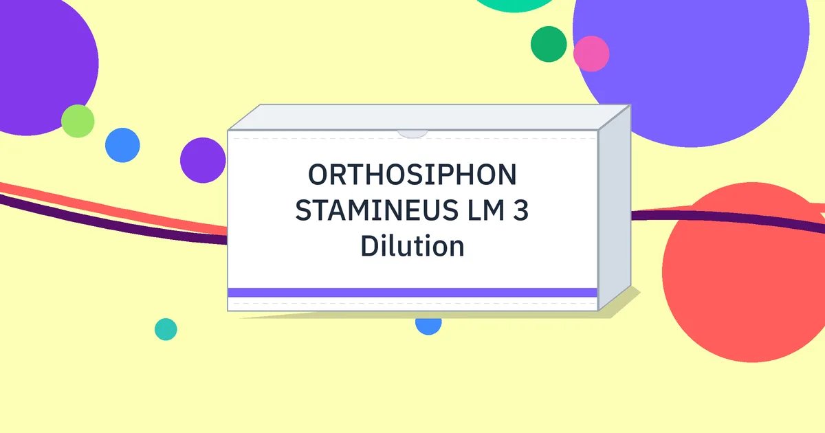 Symbolbild: Packung mit der Aufschrift ORTHOSIPHON STAMINEUS LM 3 Dilution (PZN 13627918) – Verfügbarkeit und Bezug in Apotheken in Frankfurt am Main