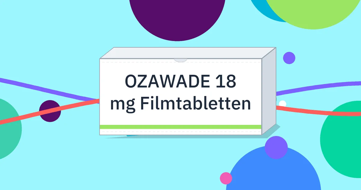 Symbolbild: Packung mit der Aufschrift OZAWADE 18 mg Filmtabletten (PZN 17550495) – Verfügbarkeit und Bezug in Apotheken in Frankfurt am Main
