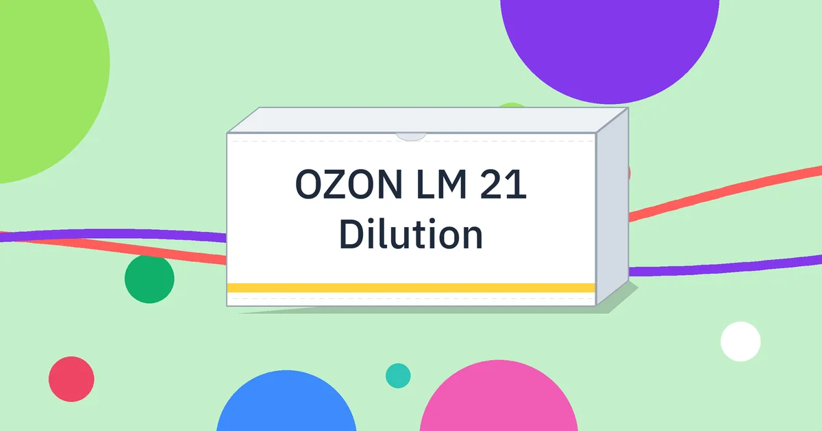 Symbolbild: Packung mit der Aufschrift OZON LM 21 Dilution (PZN 12974575) – Verfügbarkeit und Bezug in Apotheken in Frankfurt am Main