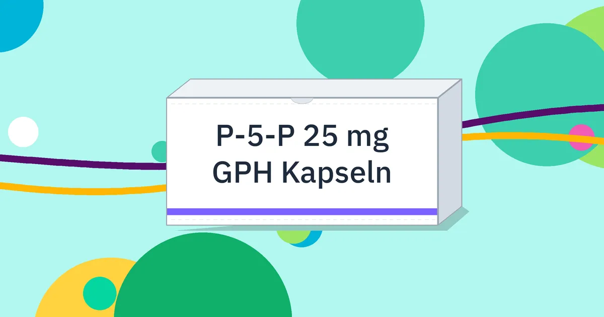 Symbolbild: Packung mit der Aufschrift P-5-P 25 mg GPH Kapseln (PZN 16935299) – Verfügbarkeit und Bezug in Apotheken in Frankfurt am Main