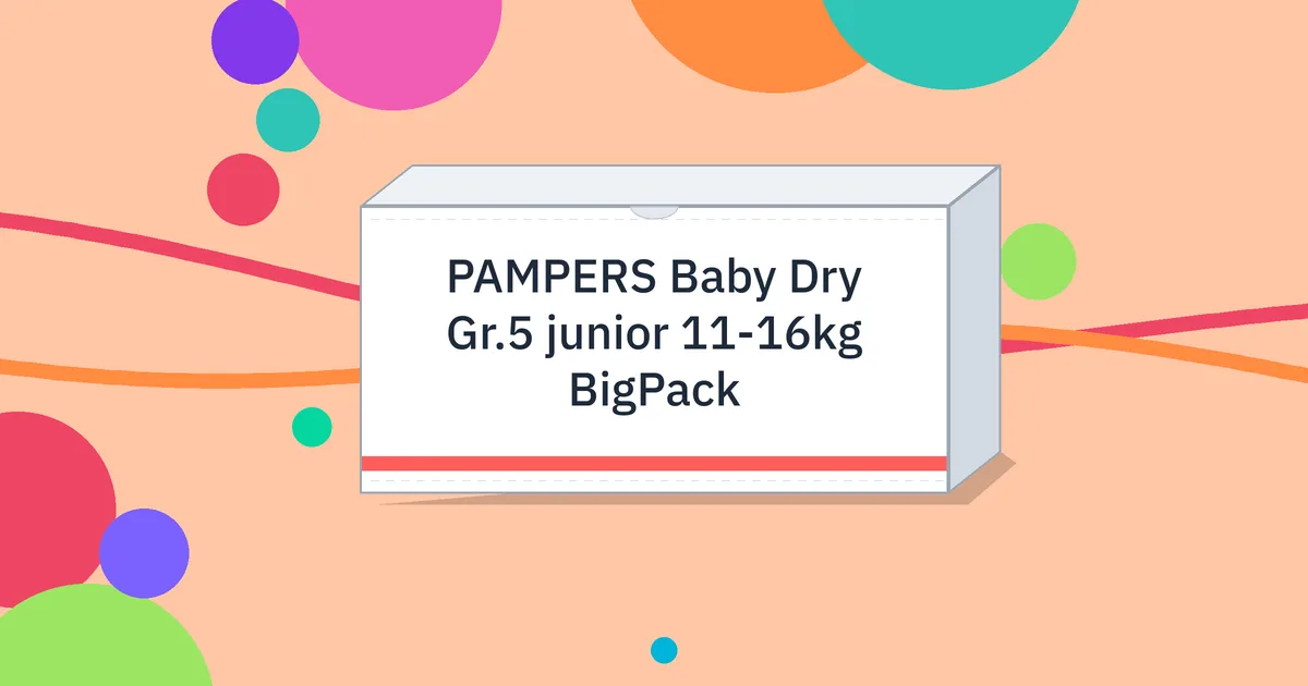 Symbolbild: Packung mit der Aufschrift PAMPERS Baby Dry Gr.5 junior 11-16kg BigPack (PZN 17970895) – Verfügbarkeit und Bezug in Apotheken in Frankfurt am Main