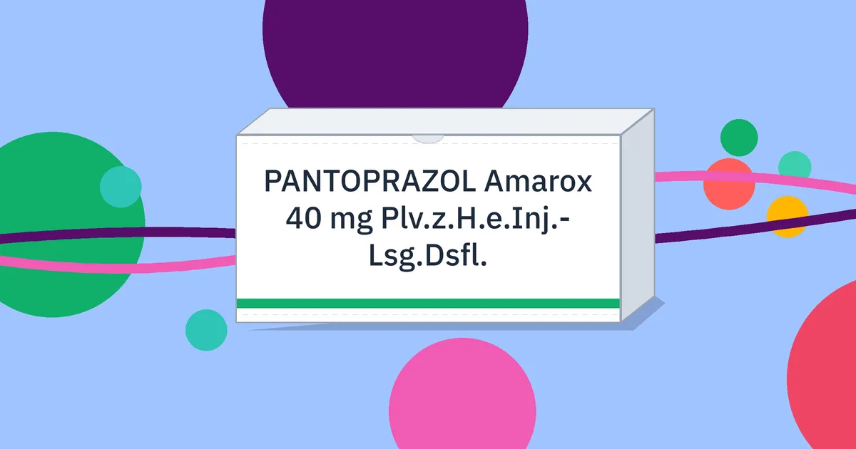 Symbolbild: Packung mit der Aufschrift PANTOPRAZOL Amarox 40 mg Plv.z.H.e.Inj.-Lsg.Dsfl. (PZN 18728274) – Verfügbarkeit und Bezug in Apotheken in Frankfurt am Main