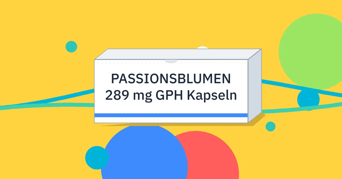Symbolbild: Packung mit der Aufschrift PASSIONSBLUMEN 289 mg GPH Kapseln (PZN 09749426) – Verfügbarkeit und Bezug in Apotheken in Frankfurt am Main