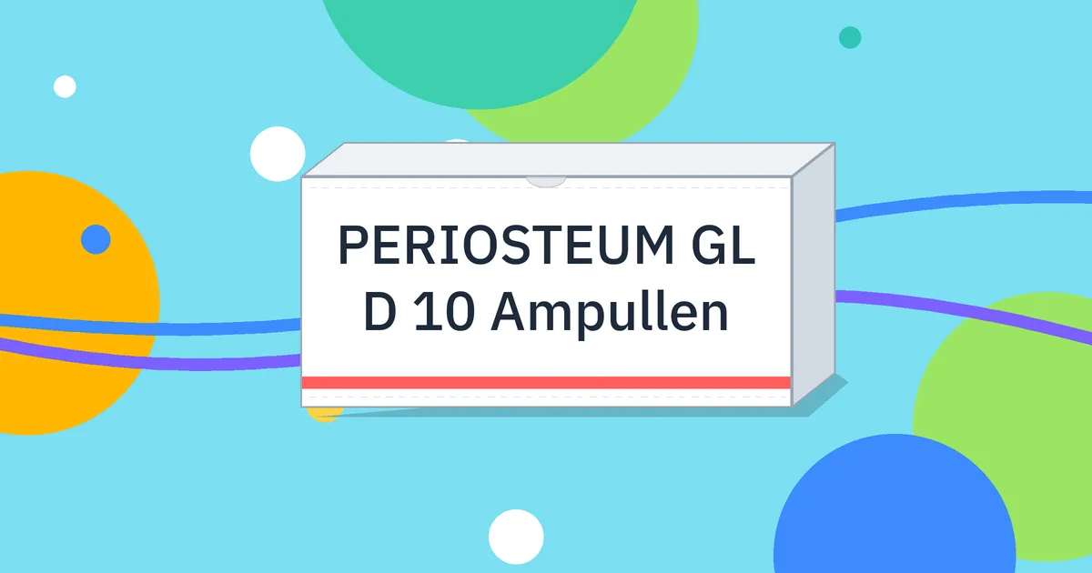 Symbolbild: Packung mit der Aufschrift PERIOSTEUM GL D 10 Ampullen (PZN 03354997) – Verfügbarkeit und Bezug in Apotheken in Frankfurt am Main