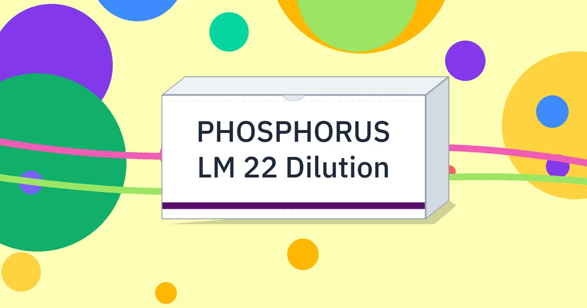 Symbolbild: Packung mit der Aufschrift PHOSPHORUS LM 22 Dilution (PZN 13034124) – Verfügbarkeit und Bezug in Apotheken in Frankfurt am Main