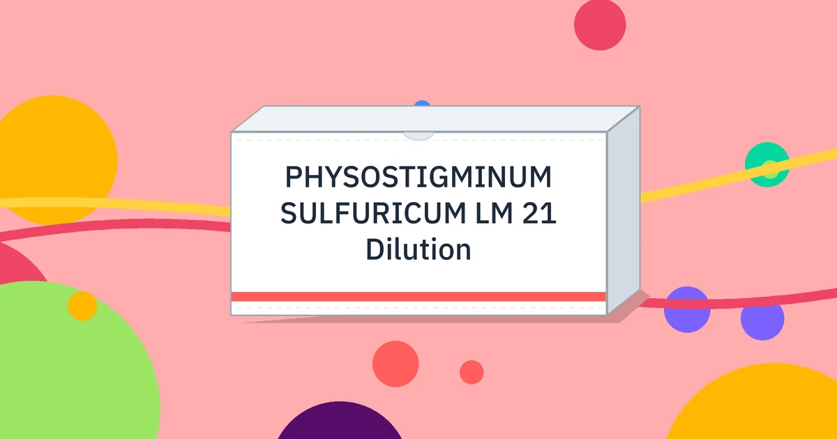 Symbolbild: Packung mit der Aufschrift PHYSOSTIGMINUM SULFURICUM LM 21 Dilution (PZN 13640296) – Verfügbarkeit und Bezug in Apotheken in Frankfurt am Main