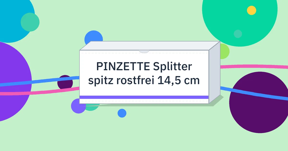 Symbolbild: Packung mit der Aufschrift PINZETTE Splitter spitz rostfrei 14,5 cm (PZN 04846076) – Verfügbarkeit und Bezug in Apotheken in Frankfurt am Main