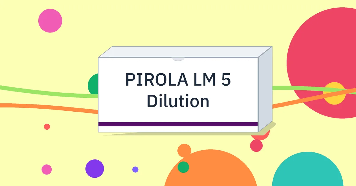 Symbolbild: Packung mit der Aufschrift PIROLA LM 5 Dilution (PZN 13645201) – Verfügbarkeit und Bezug in Apotheken in Frankfurt am Main