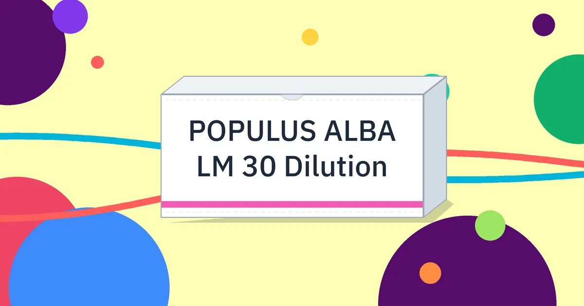 Symbolbild: Packung mit der Aufschrift POPULUS ALBA LM 30 Dilution (PZN 13664026) – Verfügbarkeit und Bezug in Apotheken in Frankfurt am Main