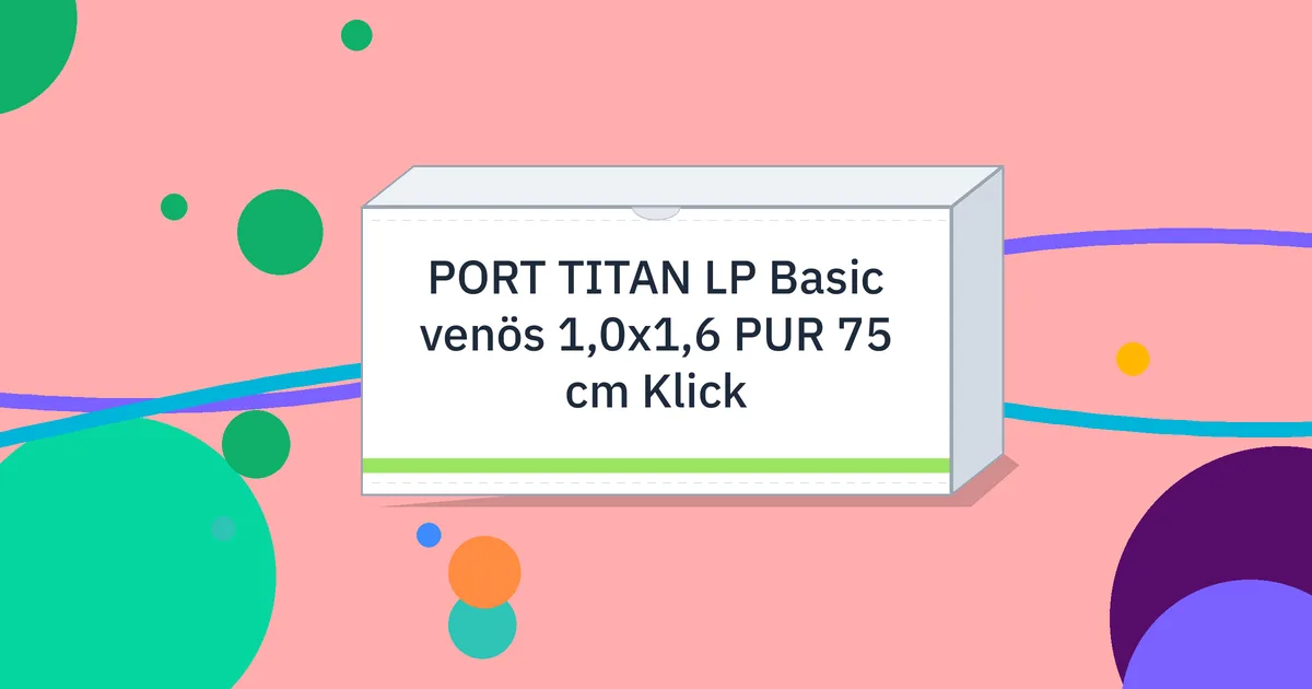 Symbolbild: Packung mit der Aufschrift PORT TITAN LP Basic venös 1,0x1,6 PUR 75 cm Klick (PZN 03177578) – Verfügbarkeit und Bezug in Apotheken in Frankfurt am Main