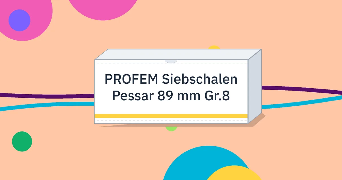 Symbolbild: Packung mit der Aufschrift PROFEM Siebschalen Pessar 89 mm Gr.8 (PZN 11672613) – Verfügbarkeit und Bezug in Apotheken in Frankfurt am Main