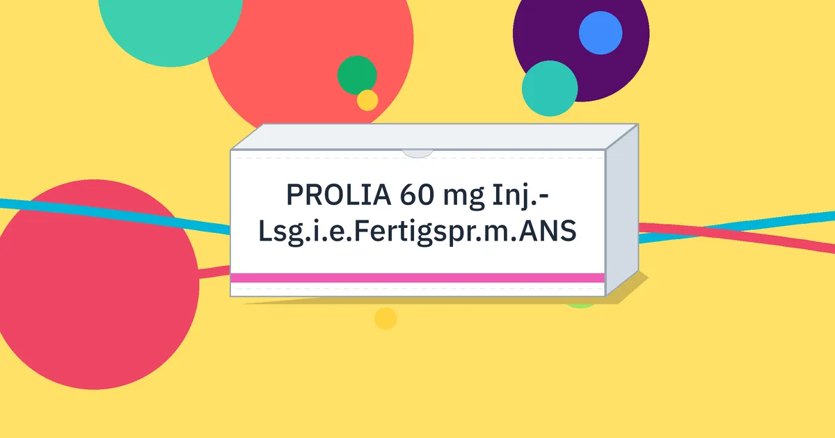 Symbolbild: Packung mit der Aufschrift PROLIA 60 mg Inj.-Lsg.i.e.Fertigspr.m.ANS (PZN 15997499) – Verfügbarkeit und Bezug in Apotheken in Frankfurt am Main