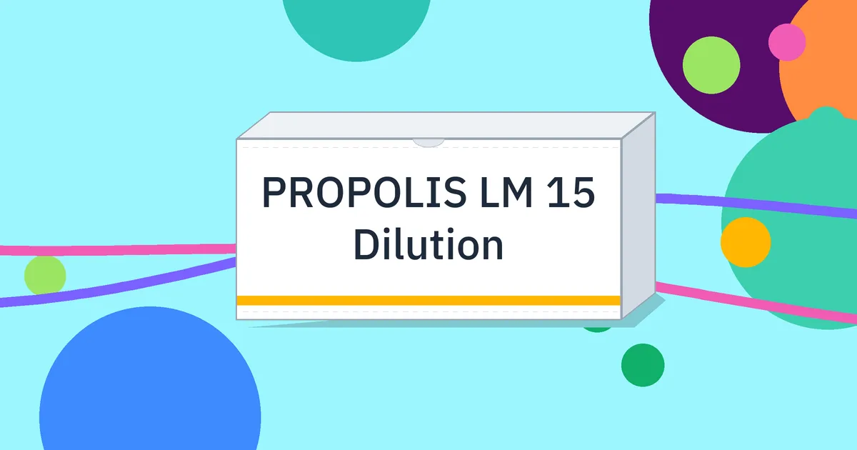 Symbolbild: Packung mit der Aufschrift PROPOLIS LM 15 Dilution (PZN 13044654) – Verfügbarkeit und Bezug in Apotheken in Frankfurt am Main