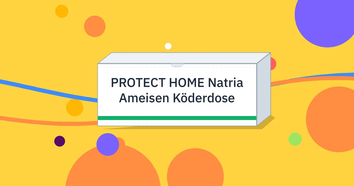 Symbolbild: Packung mit der Aufschrift PROTECT HOME Natria Ameisen Köderdose (PZN 14361629) – Verfügbarkeit und Bezug in Apotheken in Frankfurt am Main