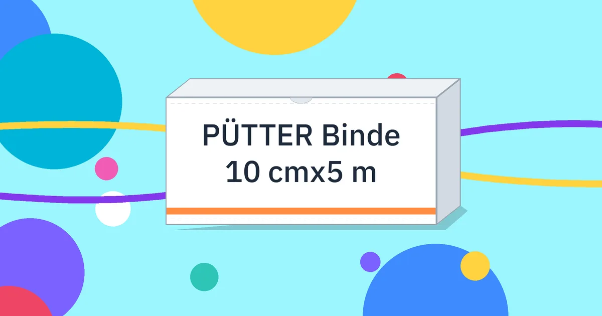 Symbolbild: Packung mit der Aufschrift PÜTTER Binde 10 cmx5 m (PZN 19703365) – Verfügbarkeit und Bezug in Apotheken in Frankfurt am Main