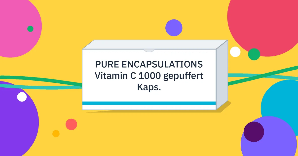 Symbolbild: Packung mit der Aufschrift PURE ENCAPSULATIONS Vitamin C 1000 gepuffert Kaps. (PZN 06465237) – Verfügbarkeit und Bezug in Apotheken in Frankfurt am Main