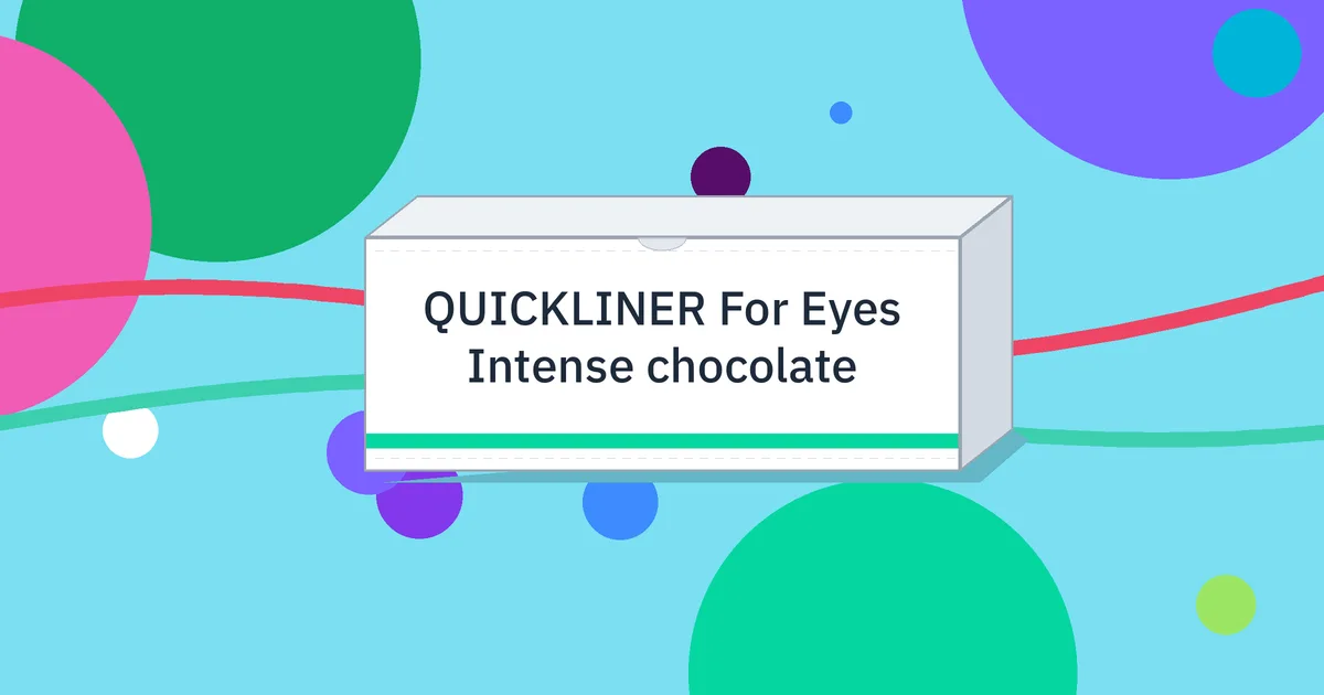 Symbolbild: Packung mit der Aufschrift QUICKLINER For Eyes Intense chocolate (PZN 18895782) – Verfügbarkeit und Bezug in Apotheken in Frankfurt am Main