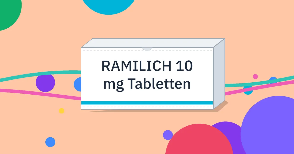 Symbolbild: Packung mit der Aufschrift RAMILICH 10 mg Tabletten (PZN 01983677) – Verfügbarkeit und Bezug in Apotheken in Frankfurt am Main