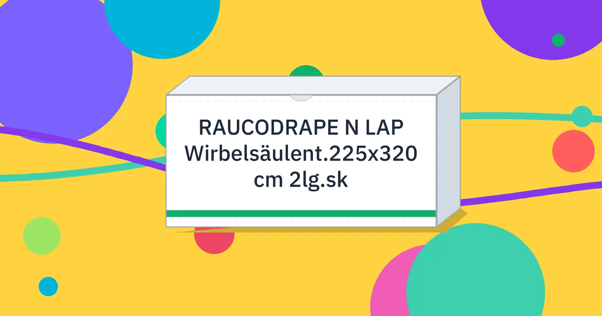 Symbolbild: Packung mit der Aufschrift RAUCODRAPE N LAP Wirbelsäulent.225x320 cm 2lg.sk (PZN 06162525) – Verfügbarkeit und Bezug in Apotheken in Frankfurt am Main