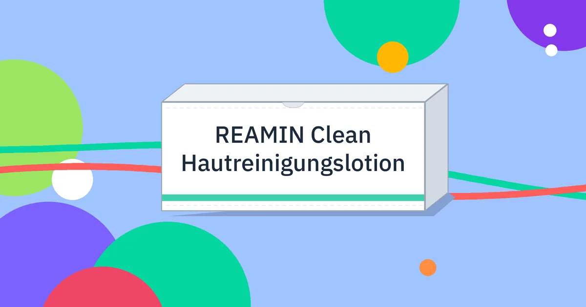 Symbolbild: Packung mit der Aufschrift REAMIN Clean Hautreinigungslotion (PZN 19480468) – Verfügbarkeit und Bezug in Apotheken in Frankfurt am Main