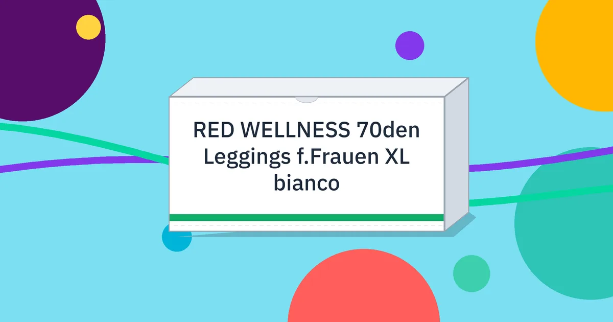 Symbolbild: Packung mit der Aufschrift RED WELLNESS 70den Leggings f.Frauen XL bianco (PZN 16174630) – Verfügbarkeit und Bezug in Apotheken in Frankfurt am Main