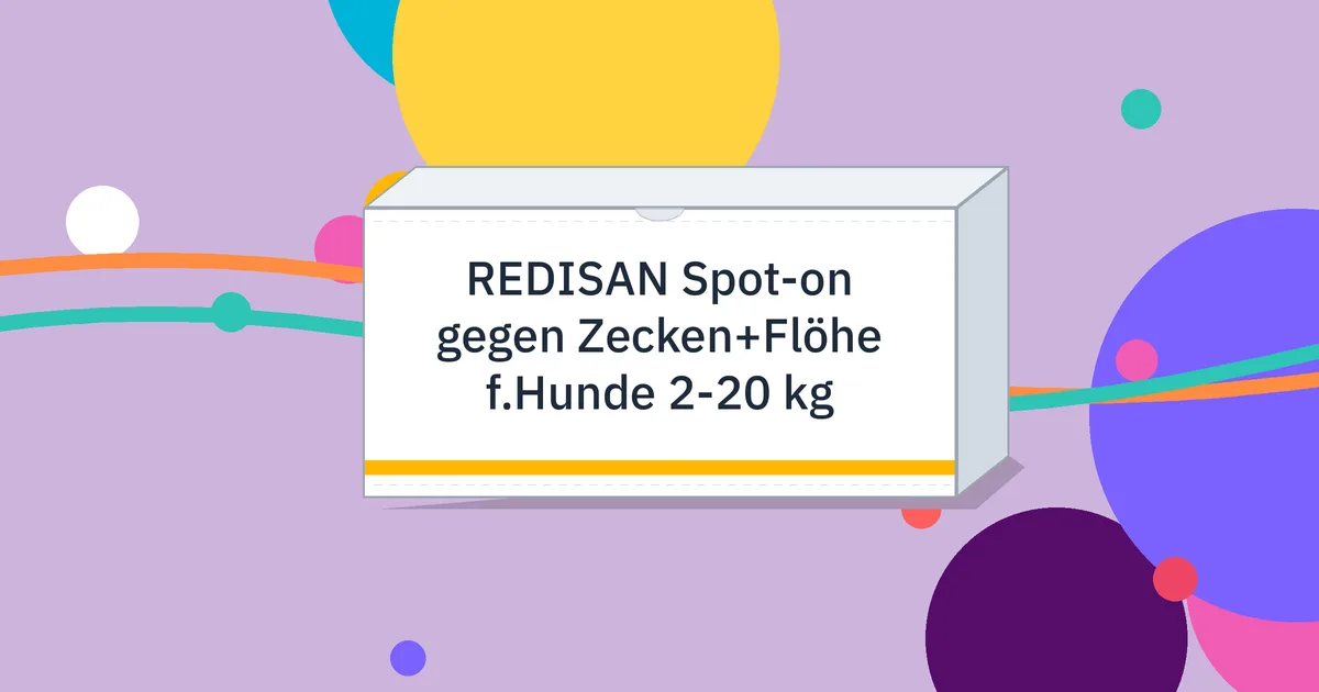 Symbolbild: Packung mit der Aufschrift REDISAN Spot-on gegen Zecken+Flöhe f.Hunde 2-20 kg (PZN 18094409) – Verfügbarkeit und Bezug in Apotheken in Frankfurt am Main