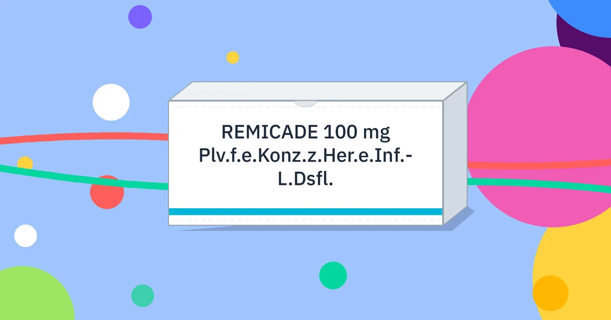 Symbolbild: Packung mit der Aufschrift REMICADE 100 mg Plv.f.e.Konz.z.Her.e.Inf.-L.Dsfl. (PZN 02144565) – Verfügbarkeit und Bezug in Apotheken in Frankfurt am Main