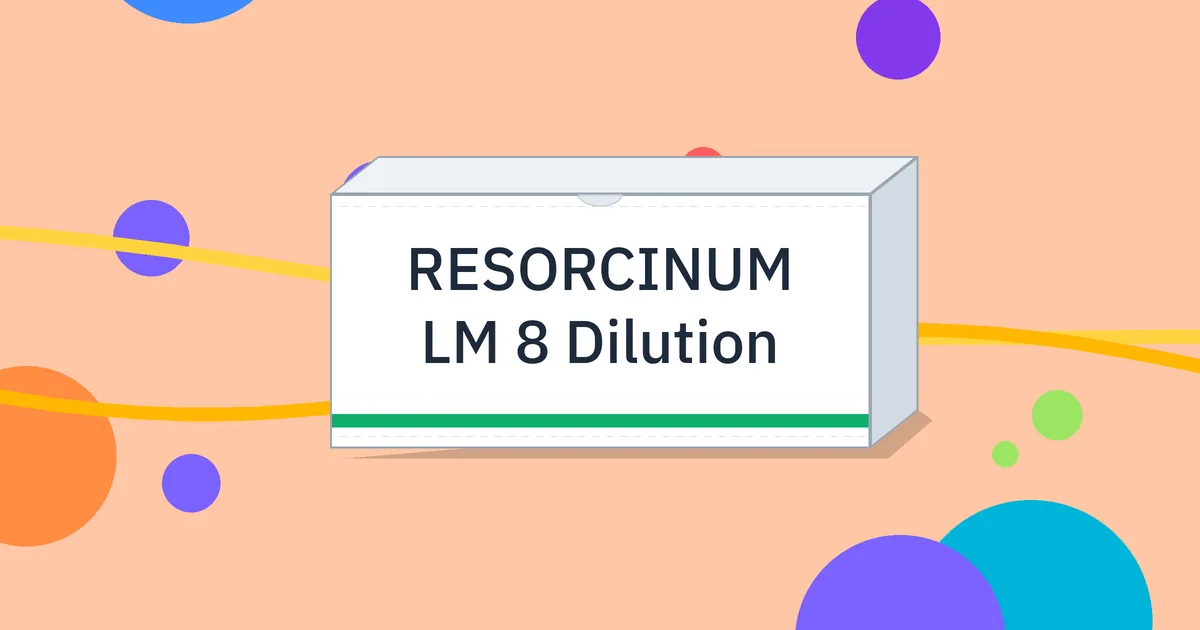 Symbolbild: Packung mit der Aufschrift RESORCINUM LM 8 Dilution (PZN 13047084) – Verfügbarkeit und Bezug in Apotheken in Frankfurt am Main