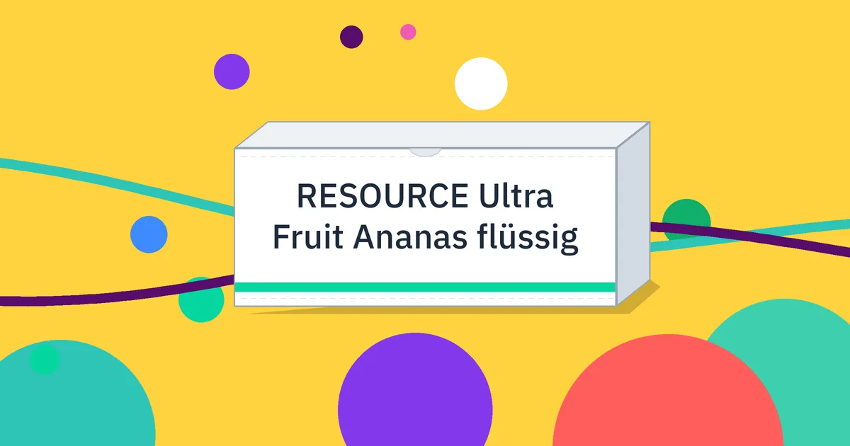 Symbolbild: Packung mit der Aufschrift RESOURCE Ultra Fruit Ananas flüssig (PZN 17849656) – Verfügbarkeit und Bezug in Apotheken in Frankfurt am Main