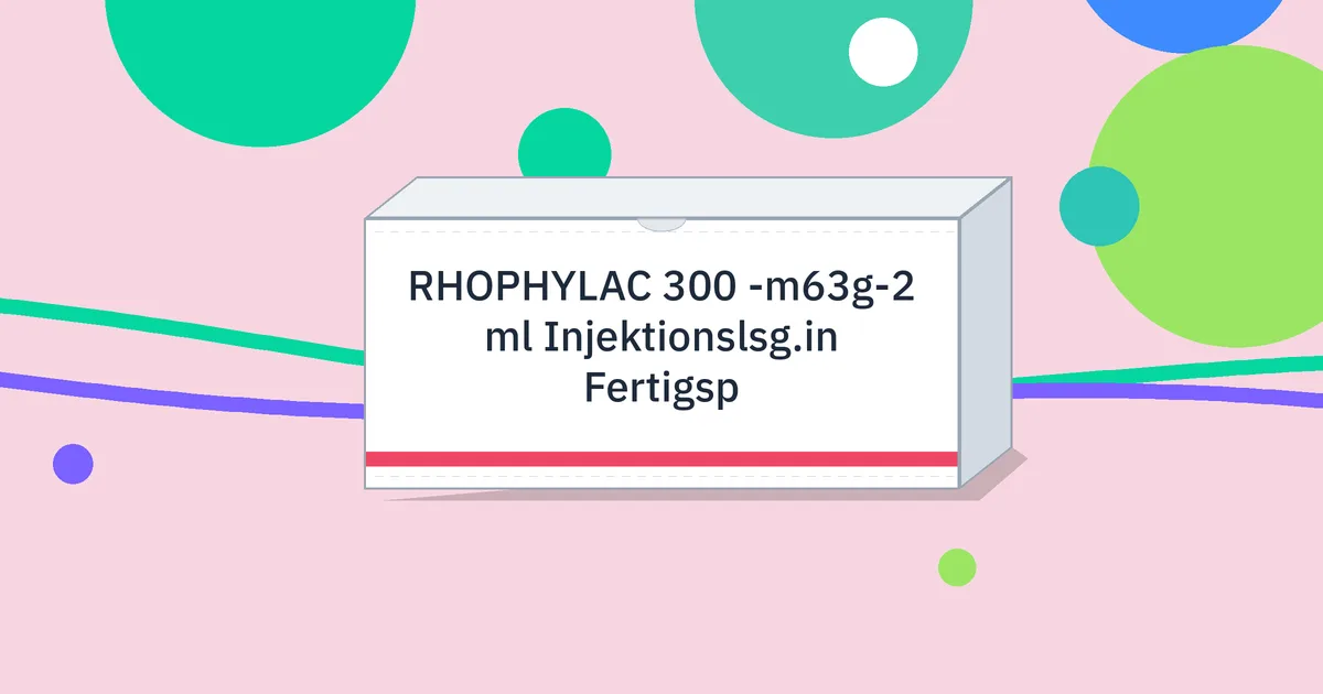 Symbolbild: Packung mit der Aufschrift RHOPHYLAC 300 -m63g-2 ml Injektionslsg.in Fertigsp (PZN 14178635) – Verfügbarkeit und Bezug in Apotheken in Frankfurt am Main