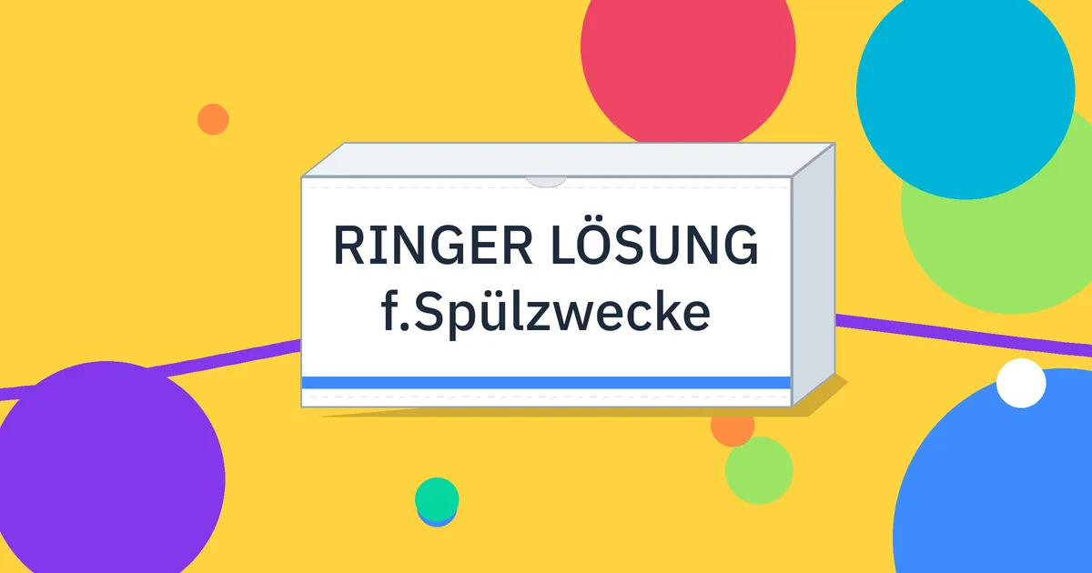 Symbolbild: Packung mit der Aufschrift RINGER LÖSUNG f.Spülzwecke (PZN 00827188) – Verfügbarkeit und Bezug in Apotheken in Frankfurt am Main