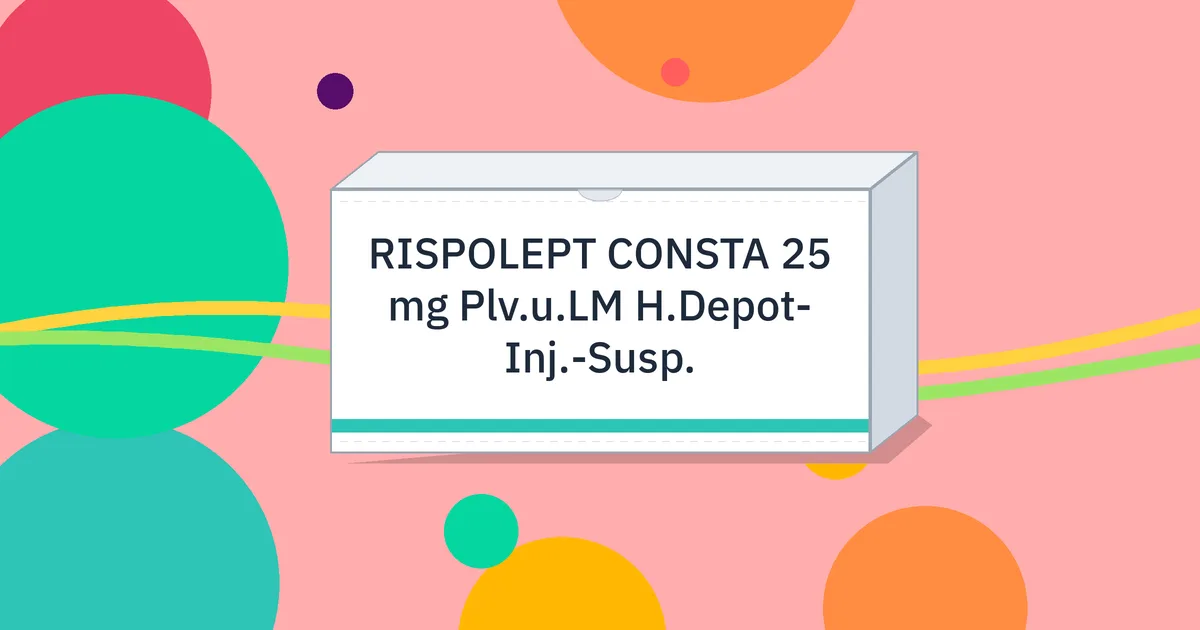 Symbolbild: Packung mit der Aufschrift RISPOLEPT CONSTA 25 mg Plv.u.LM H.Depot-Inj.-Susp. (PZN 09714830) – Verfügbarkeit und Bezug in Apotheken in Frankfurt am Main