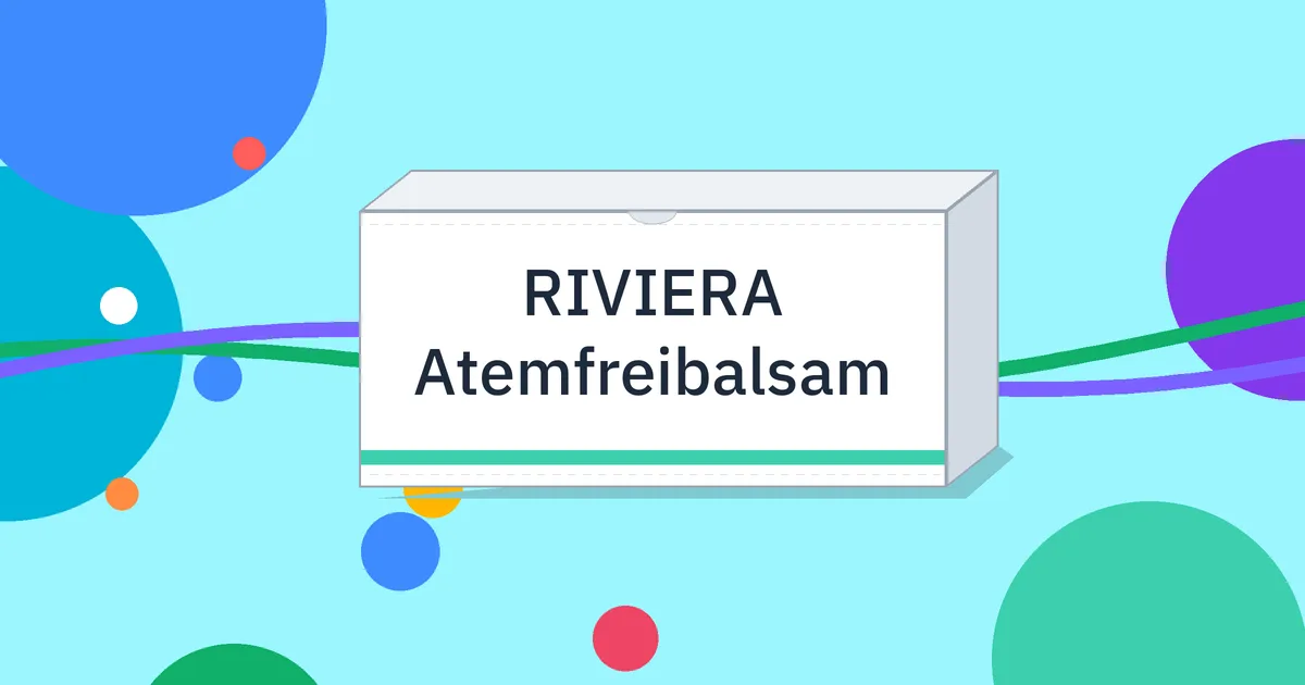 Symbolbild: Packung mit der Aufschrift RIVIERA Atemfreibalsam (PZN 19303097) – Verfügbarkeit und Bezug in Apotheken in Frankfurt am Main