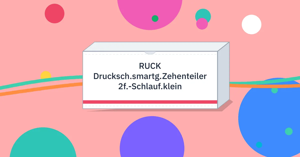 Symbolbild: Packung mit der Aufschrift RUCK Drucksch.smartg.Zehenteiler 2f.-Schlauf.klein (PZN 16904991) – Verfügbarkeit und Bezug in Apotheken in Frankfurt am Main