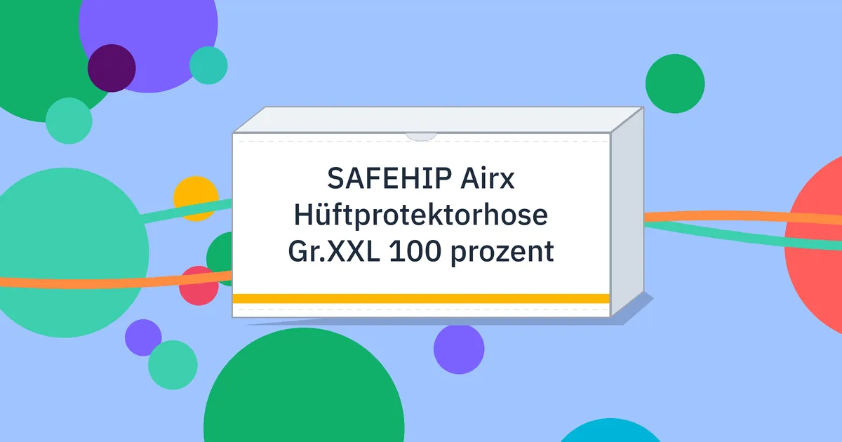 Symbolbild: Packung mit der Aufschrift SAFEHIP Airx Hüftprotektorhose Gr.XXL 100 prozent (PZN 08850933) – Verfügbarkeit und Bezug in Apotheken in Frankfurt am Main