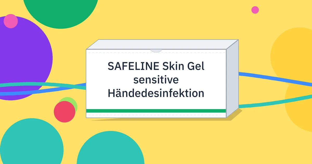 Symbolbild: Packung mit der Aufschrift SAFELINE Skin Gel sensitive Händedesinfektion (PZN 10821399) – Verfügbarkeit und Bezug in Apotheken in Frankfurt am Main
