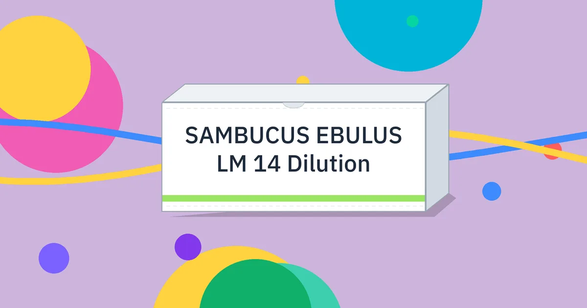 Symbolbild: Packung mit der Aufschrift SAMBUCUS EBULUS LM 14 Dilution (PZN 13180469) – Verfügbarkeit und Bezug in Apotheken in Frankfurt am Main