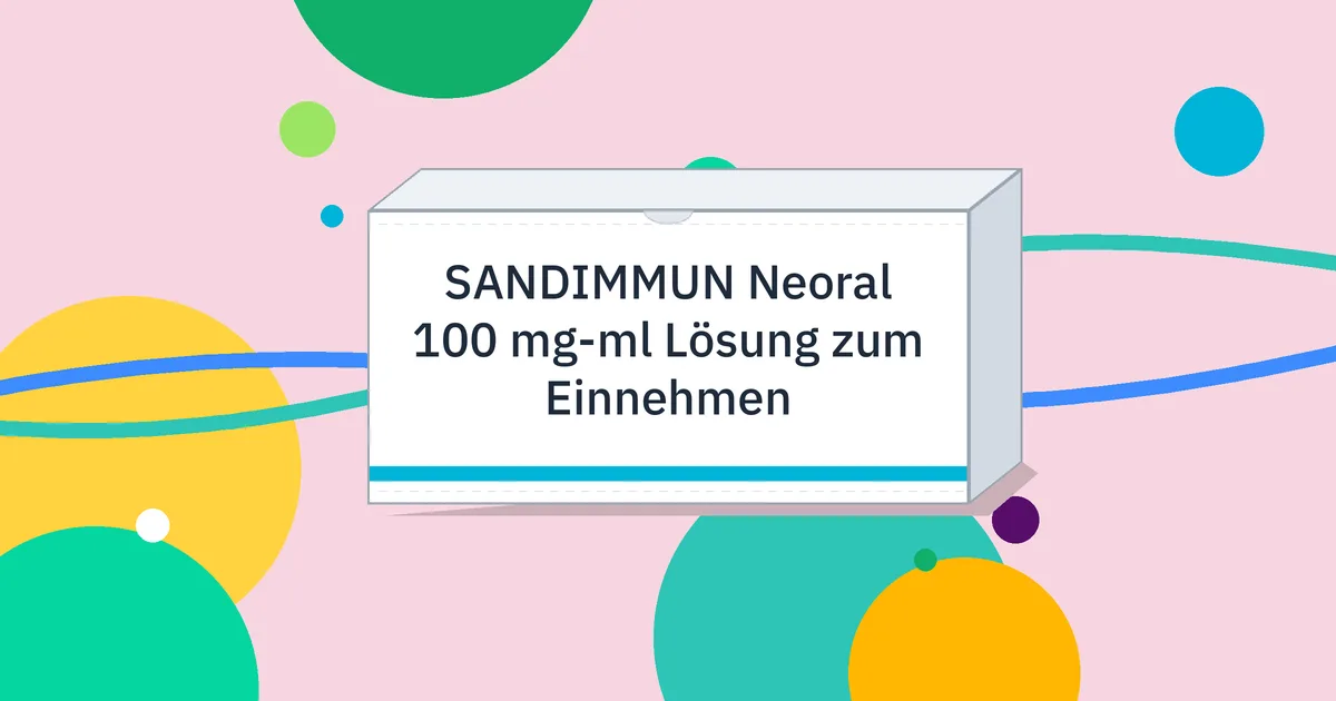Symbolbild: Packung mit der Aufschrift SANDIMMUN Neoral 100 mg-ml Lösung zum Einnehmen (PZN 09282419) – Verfügbarkeit und Bezug in Apotheken in Frankfurt am Main