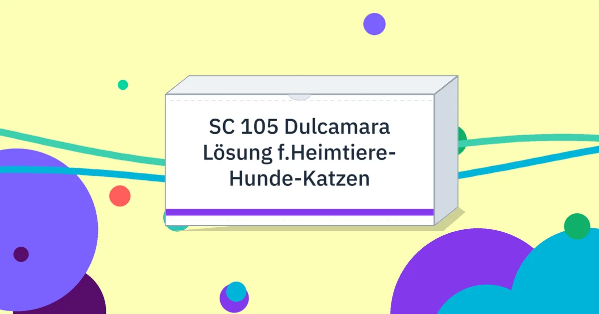 Symbolbild: Packung mit der Aufschrift SC 105 Dulcamara Lösung f.Heimtiere-Hunde-Katzen (PZN 09638508) – Verfügbarkeit und Bezug in Apotheken in Frankfurt am Main