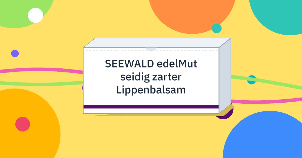Symbolbild: Packung mit der Aufschrift SEEWALD edelMut seidig zarter Lippenbalsam (PZN 20687074) – Verfügbarkeit und Bezug in Apotheken in Frankfurt am Main
