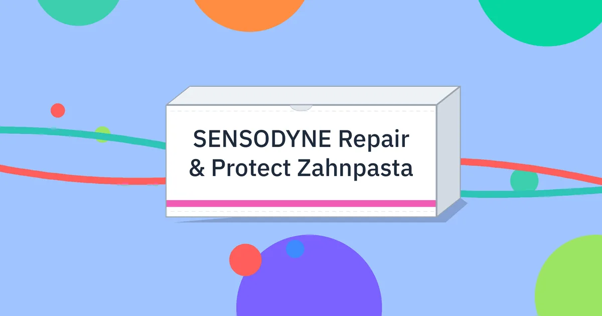 Symbolbild: Packung mit der Aufschrift SENSODYNE Repair & Protect Zahnpasta (PZN 07110542) – Verfügbarkeit und Bezug in Apotheken in Frankfurt am Main
