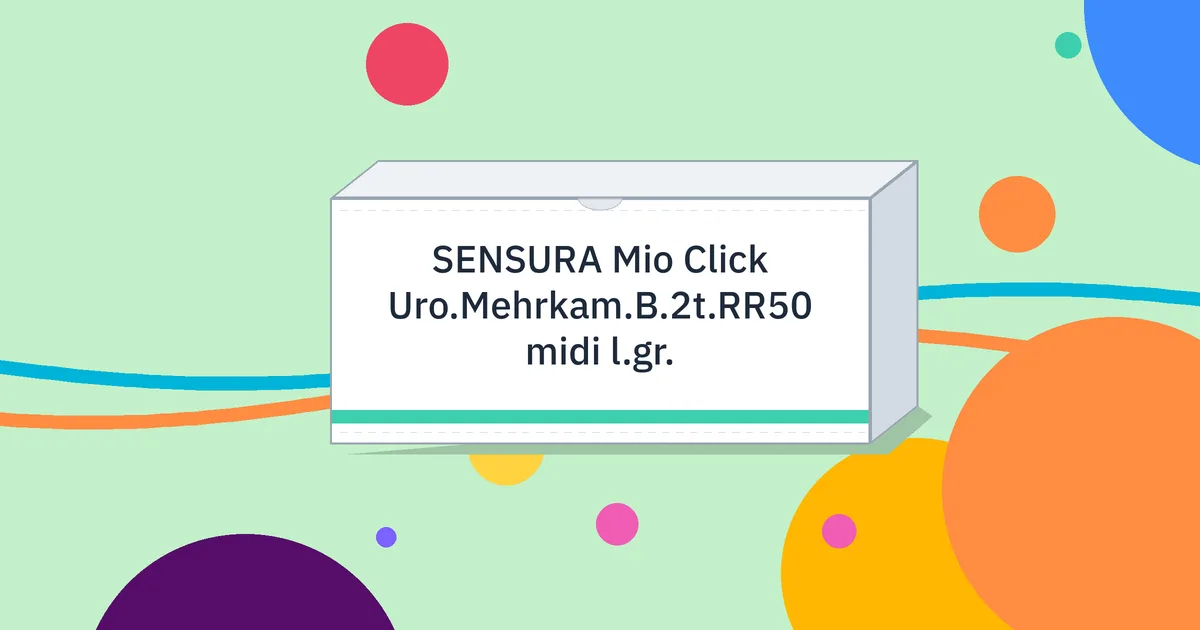 Symbolbild: Packung mit der Aufschrift SENSURA Mio Click Uro.Mehrkam.B.2t.RR50 midi l.gr. (PZN 10202414) – Verfügbarkeit und Bezug in Apotheken in Frankfurt am Main