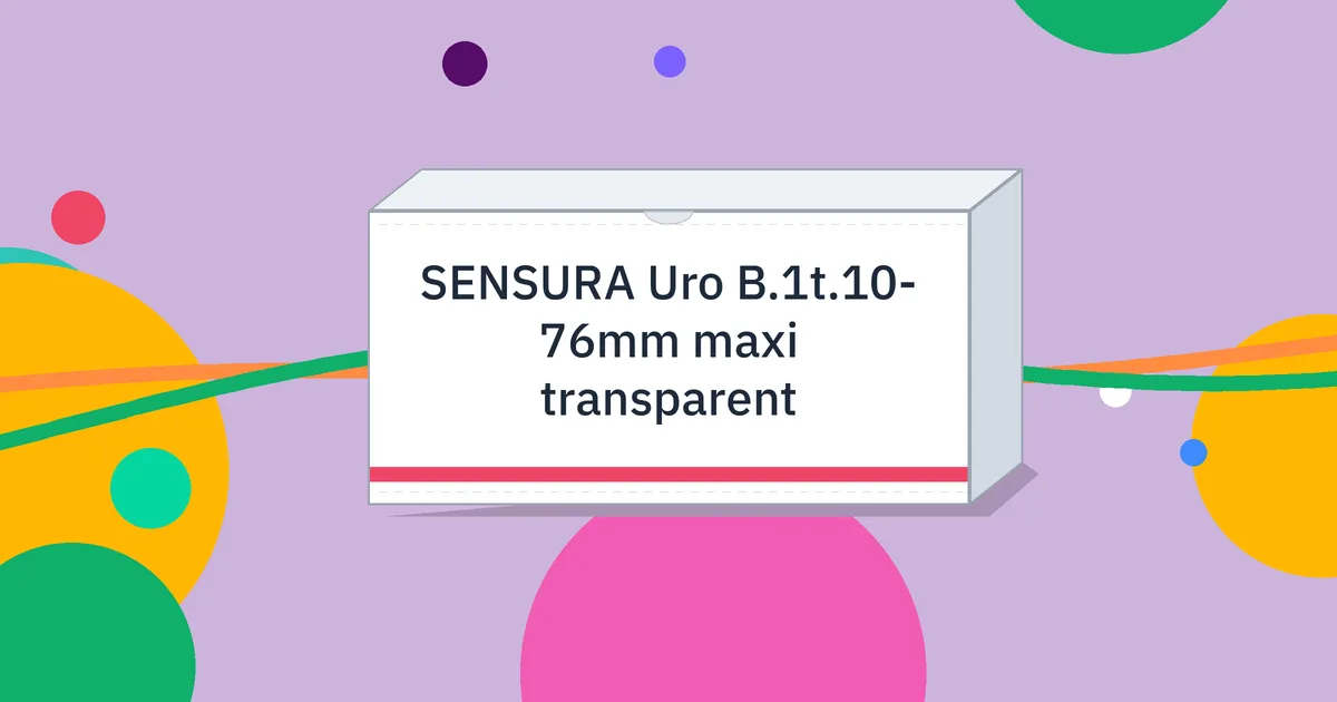 Symbolbild: Packung mit der Aufschrift SENSURA Uro B.1t.10-76mm maxi transparent (PZN 03128692) – Verfügbarkeit und Bezug in Apotheken in Frankfurt am Main