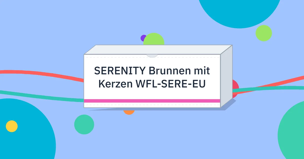 Symbolbild: Packung mit der Aufschrift SERENITY Brunnen mit Kerzen WFL-SERE-EU (PZN 09918159) – Verfügbarkeit und Bezug in Apotheken in Frankfurt am Main