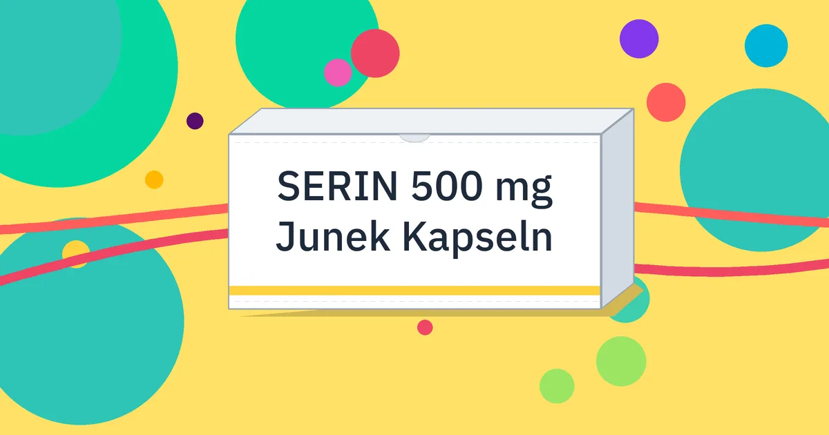 Symbolbild: Packung mit der Aufschrift SERIN 500 mg Junek Kapseln (PZN 00131854) – Verfügbarkeit und Bezug in Apotheken in Frankfurt am Main