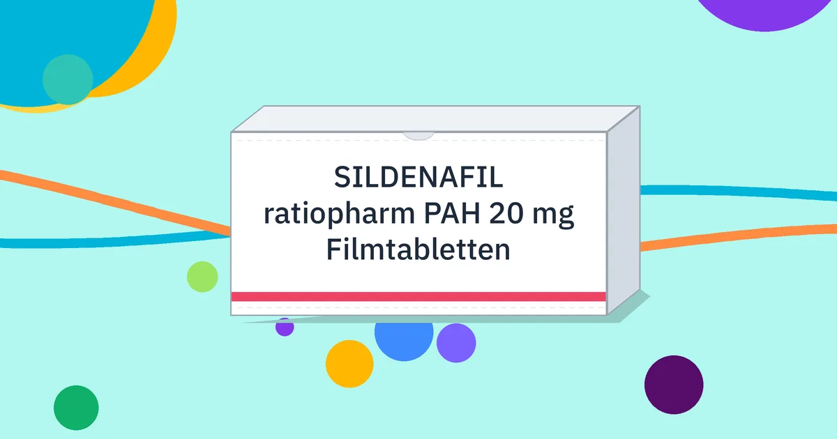 Symbolbild: Packung mit der Aufschrift SILDENAFIL ratiopharm PAH 20 mg Filmtabletten (PZN 18831380) – Verfügbarkeit und Bezug in Apotheken in Frankfurt am Main