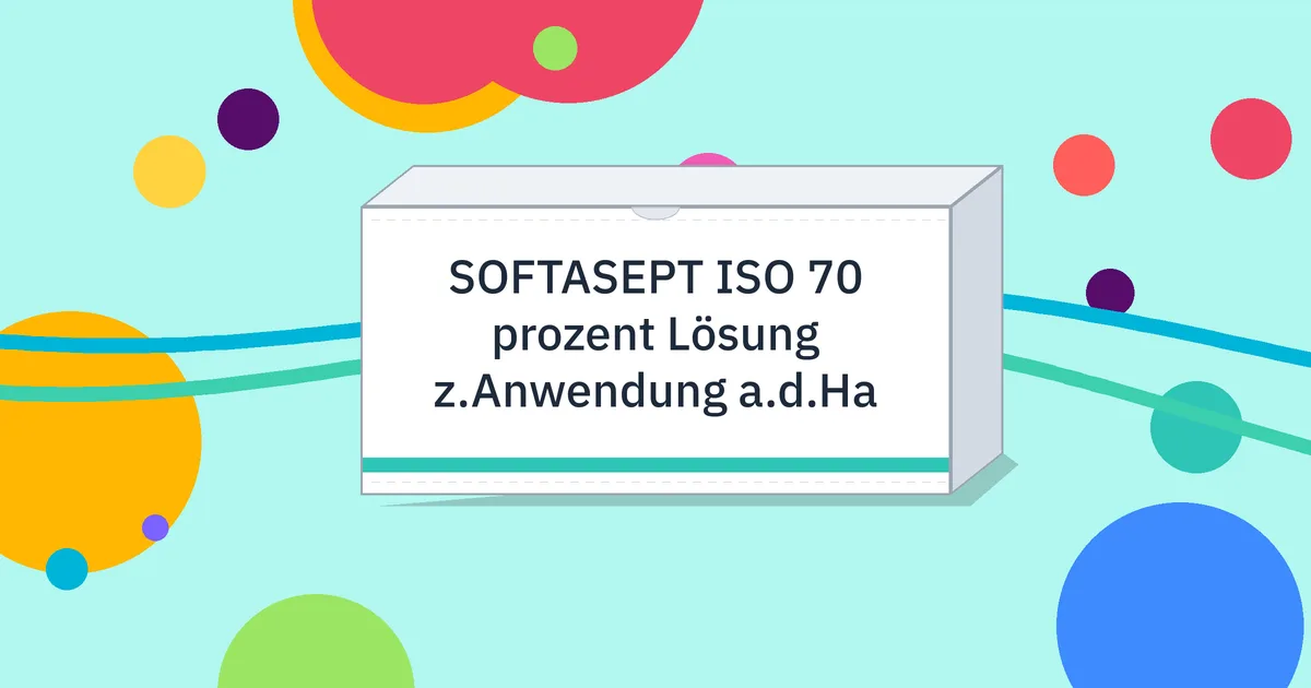Symbolbild: Packung mit der Aufschrift SOFTASEPT ISO 70 prozent Lösung z.Anwendung a.d.Ha (PZN 12372600) – Verfügbarkeit und Bezug in Apotheken in Frankfurt am Main